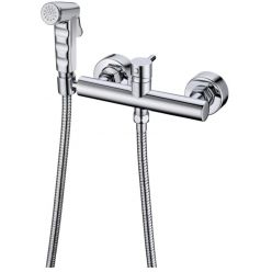 Смеситель с гигиеническим душем Bravat D9151BW-ENG черный купить в ...