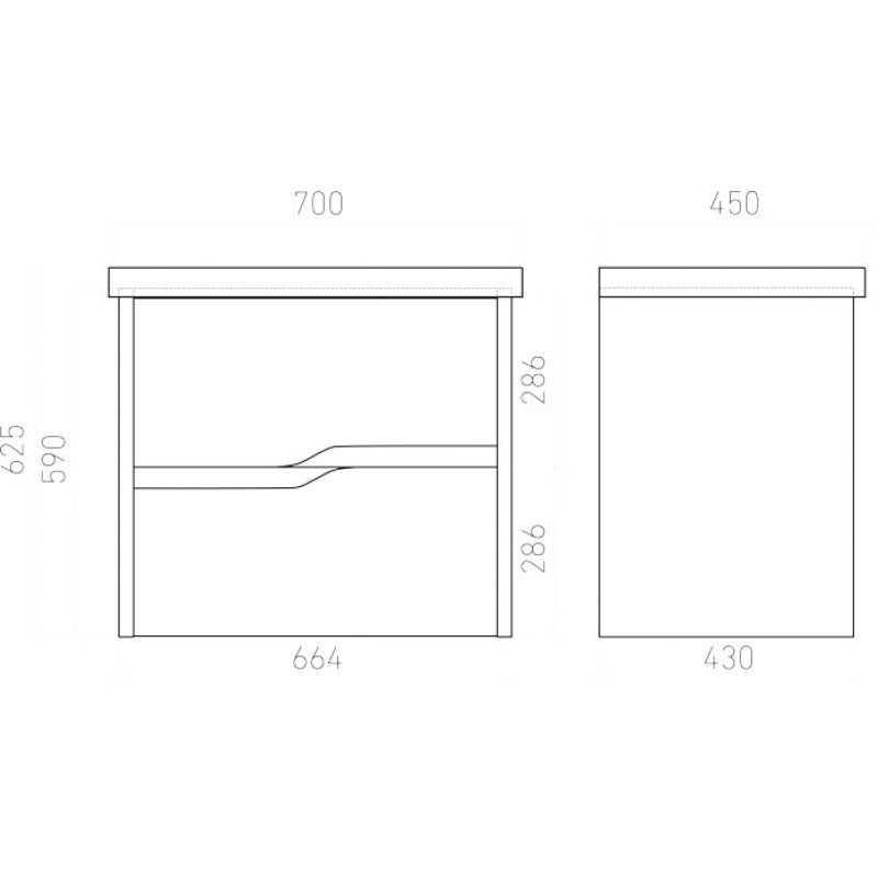 Тумба подвесная Laparet Altair 70 под умывальник Cerastyle Elite 70 ...