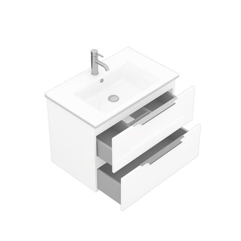 Тумба подвесная Laparet Focus 75 под умывальник Cerastyle Arte 75 белый глянец купить в Минске ...