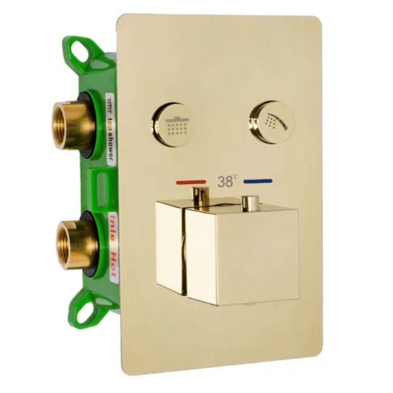 Душевая система REA DAVIS L.GOLD с термостатом REA-P6324 светлое золото ...